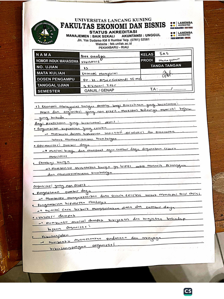 5a3 Osva Claudya Dalimunthe 2261201115 | PDF