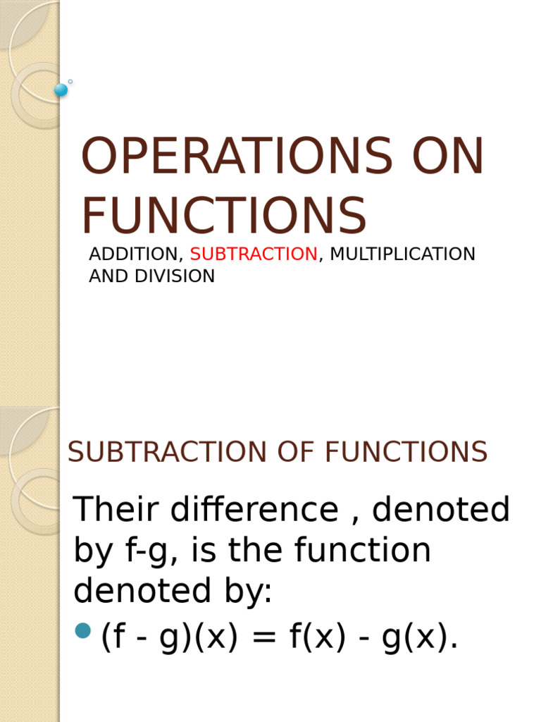 Subtraction of Functions | PDF | Mathematics | Arithmetic