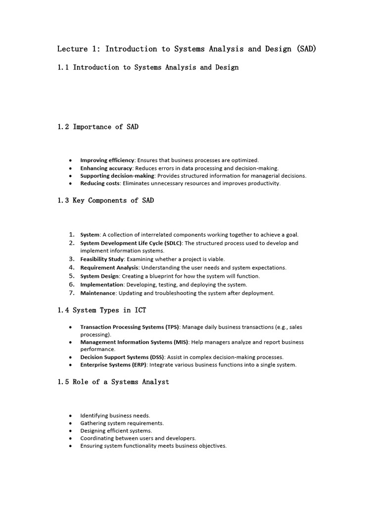 Systems Analysis and Design | PDF | Feasibility Study | Software Development Process
