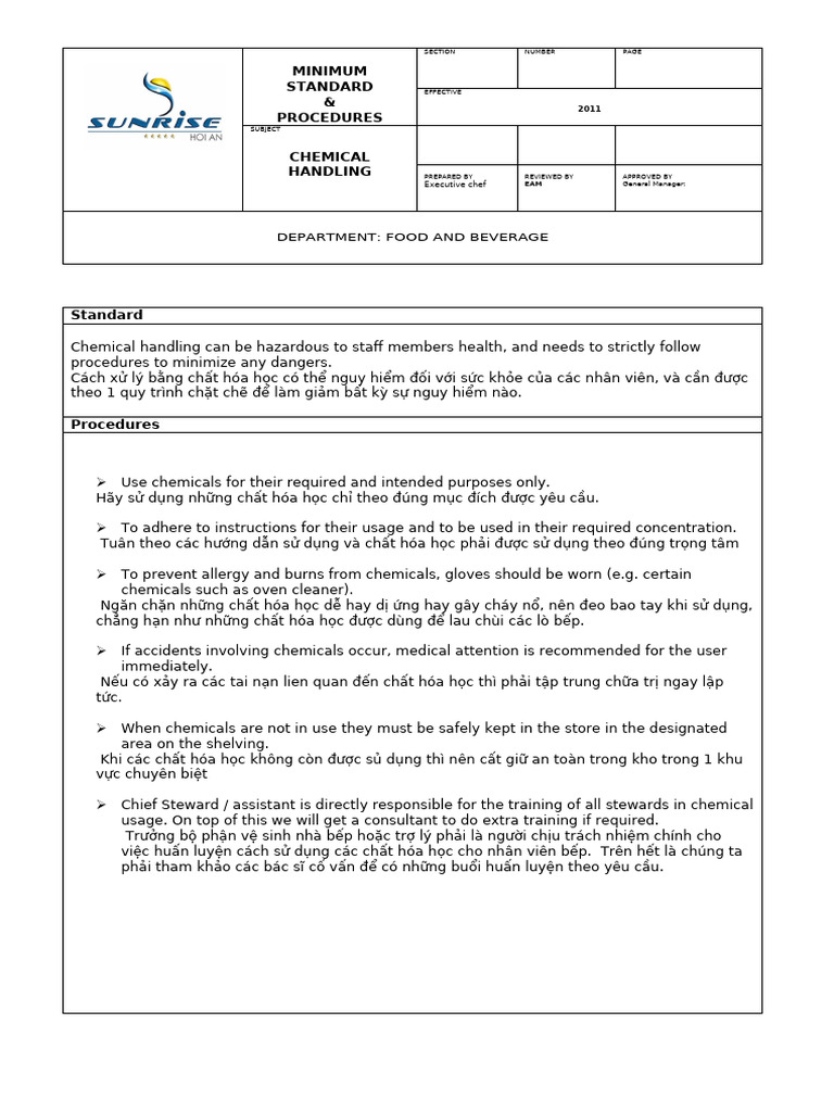 Chemical Handling | PDF