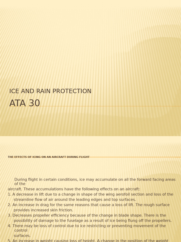 Aircraft Icing Effects and Protection Systems | PDF | Ice | Frost