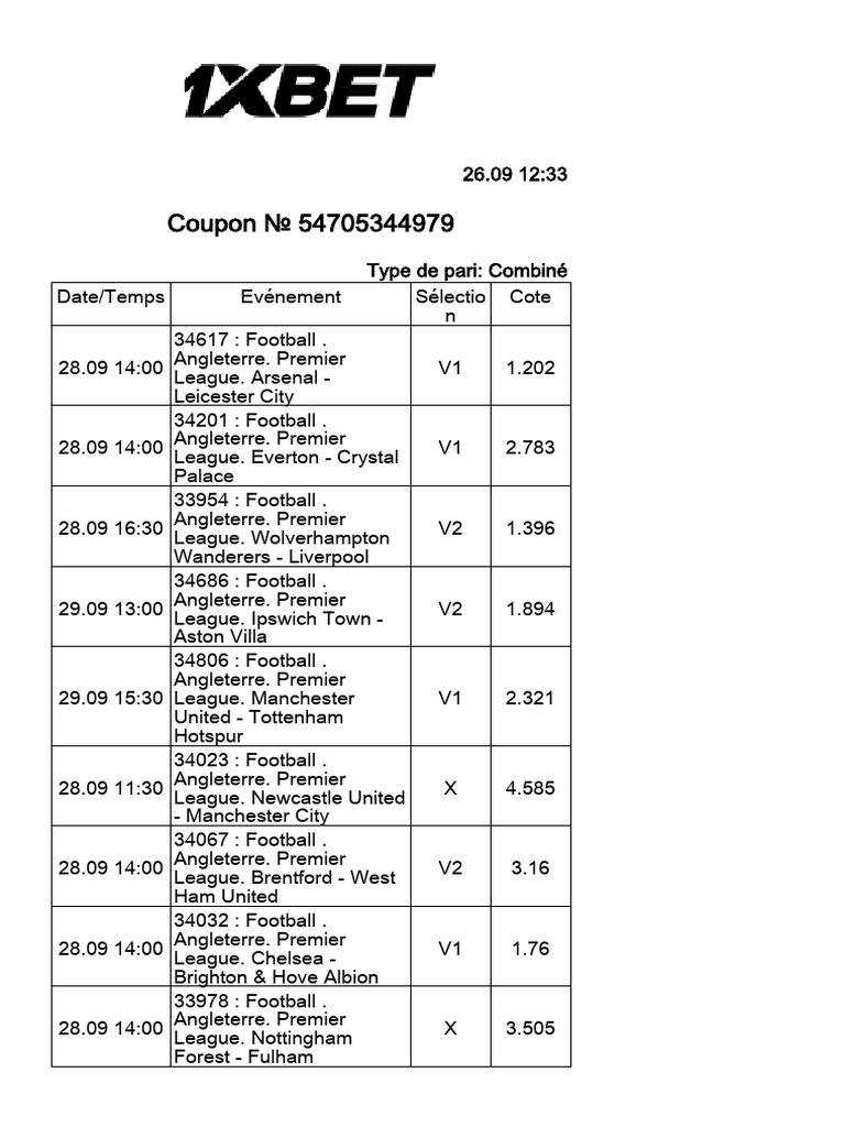Coupon du jour 1xbet Football | PDF | Championnat d'Espagne de football ...