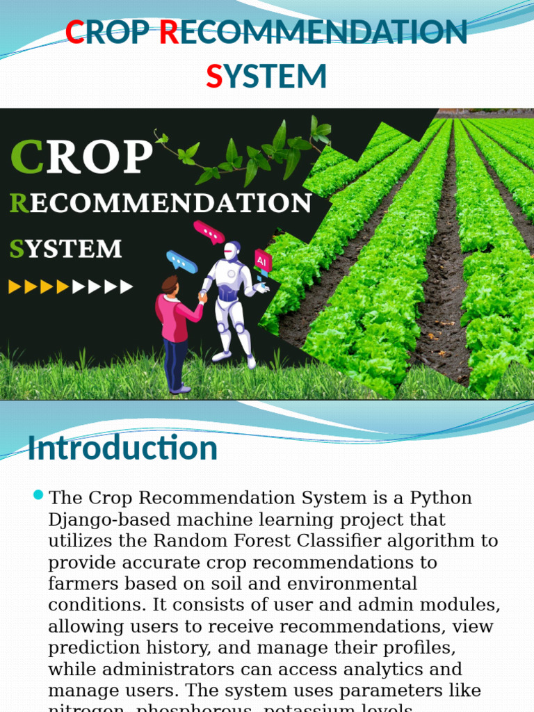 Crop Recommendation System Django | PDF | Sustainable Agriculture | Machine Learning