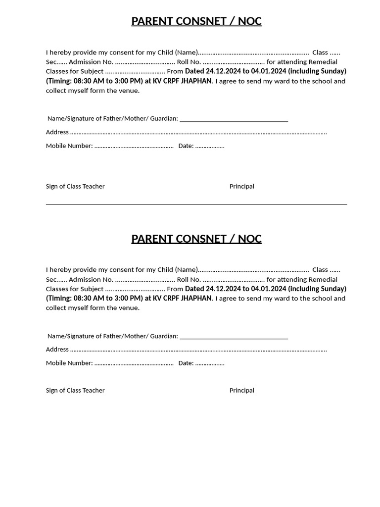 Parent Consent | PDF