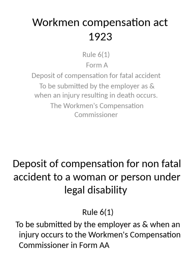 Workmen Compensation Act 1923 | PDF | Justice | Crime & Violence