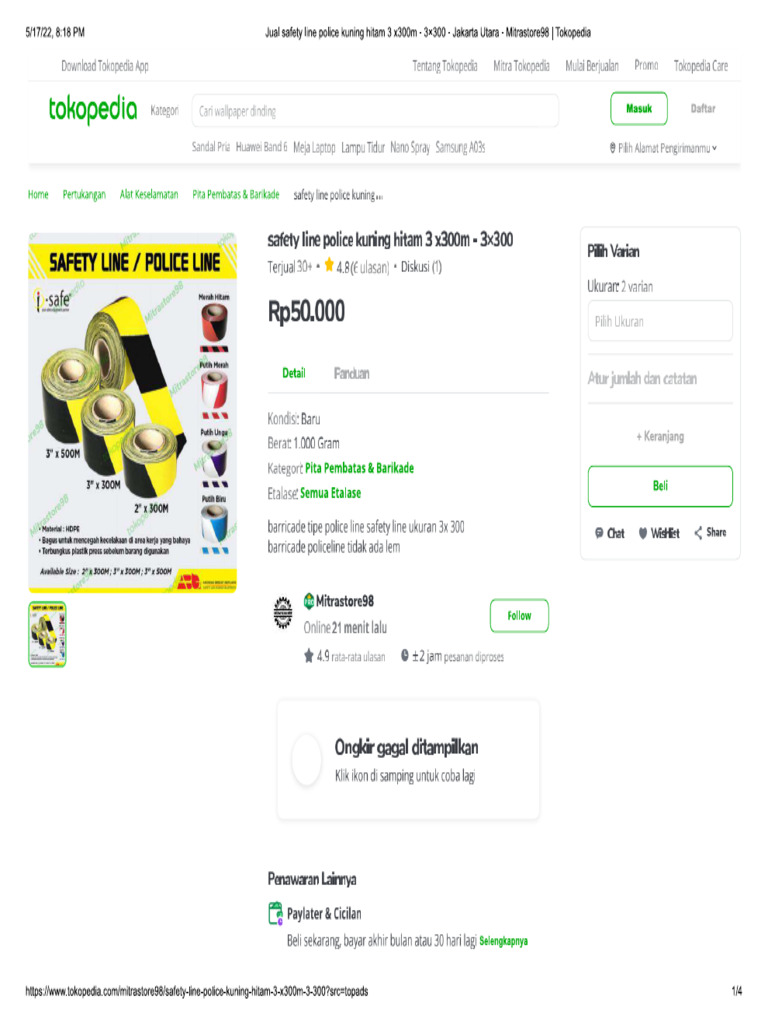 Safety Line Police Kuning Hitam 3 ... Karta Utara - Mitrastore98 ...