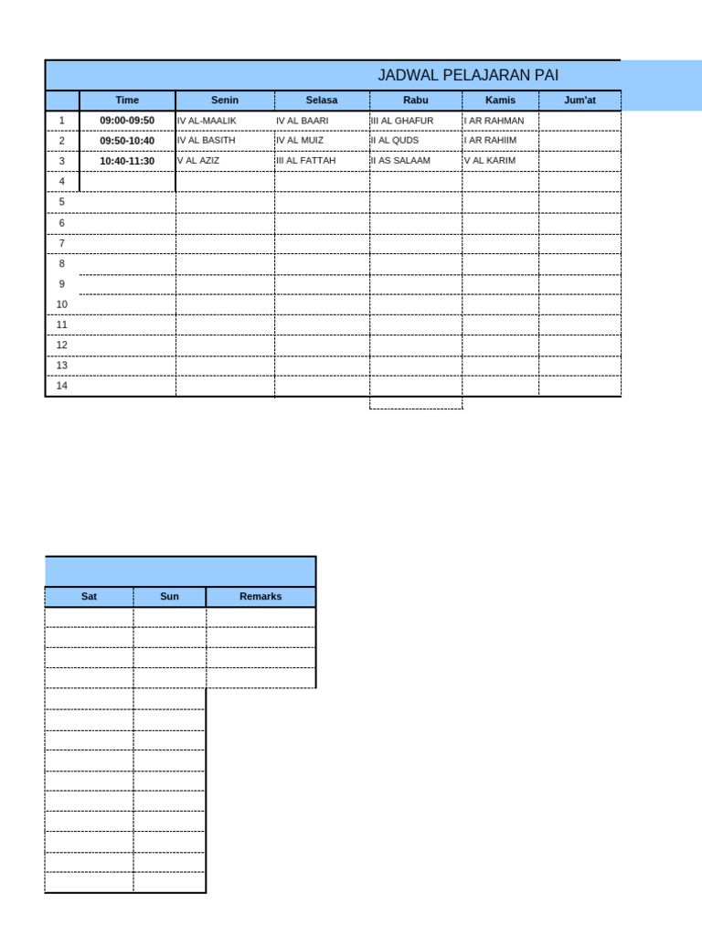 Jadwal Pai Ramadhan | PDF