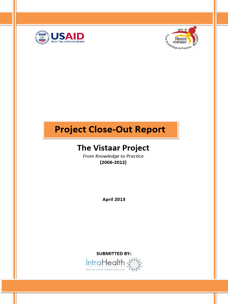 Vistaar Project Close Out Report | PDF | Leadership | United States ...