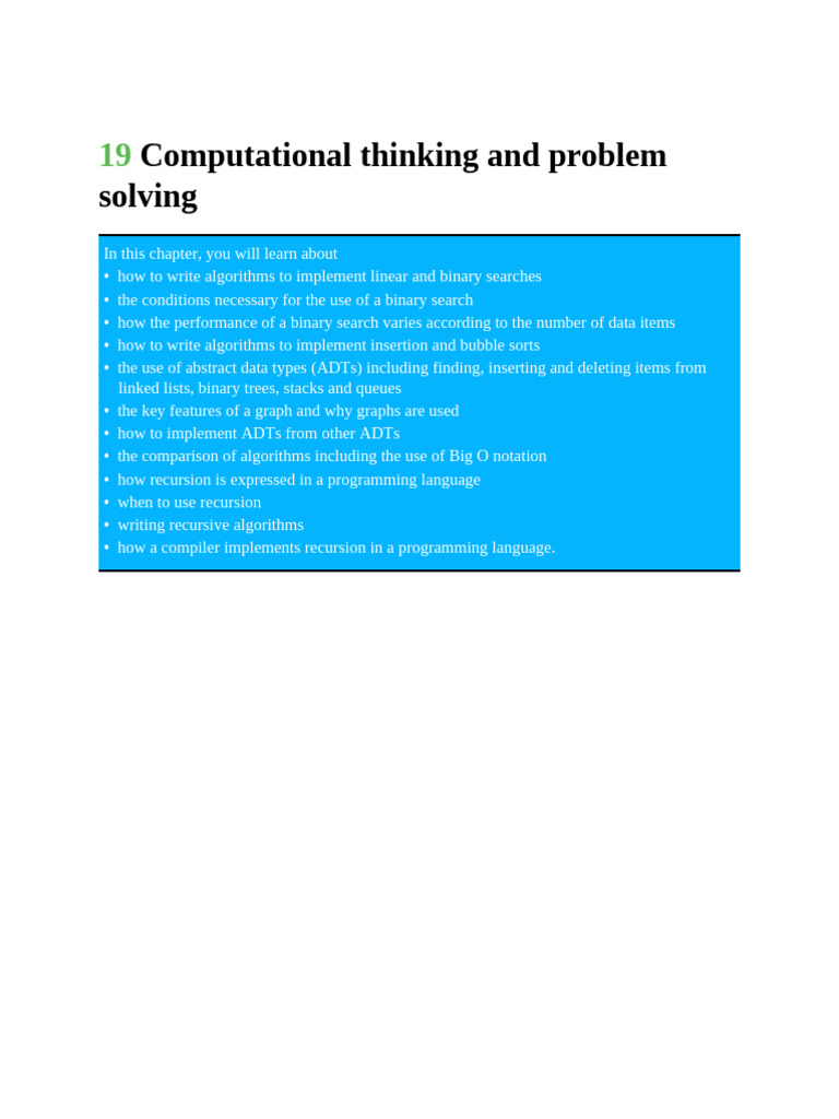19 Computational Thinking and Problem Solving HODDERS | PDF | Queue (Abstract Data Type) | Recursion