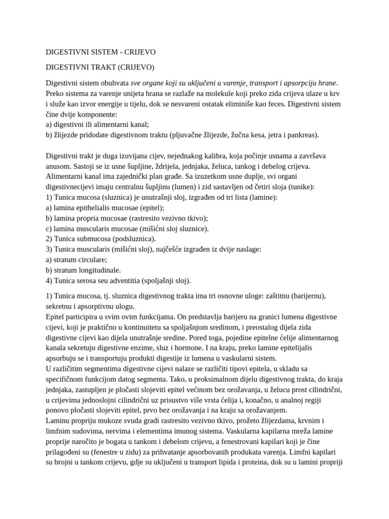 Digestivni Sistem | PDF