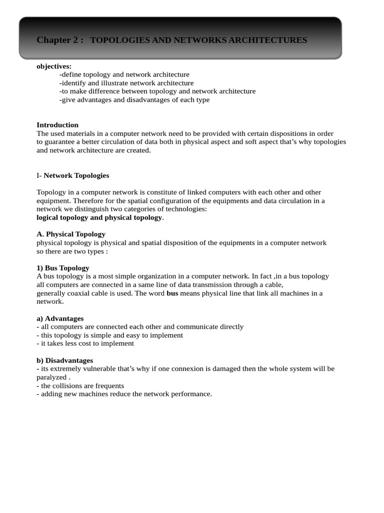 Chap 2 Topology and Architecture | PDF | Network Topology | Computer Network