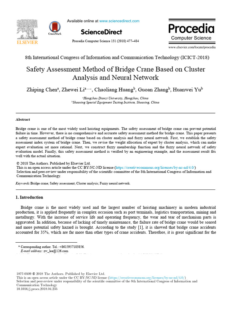 Bridge Crane Safety Assessment Method | PDF | Cluster Analysis ...