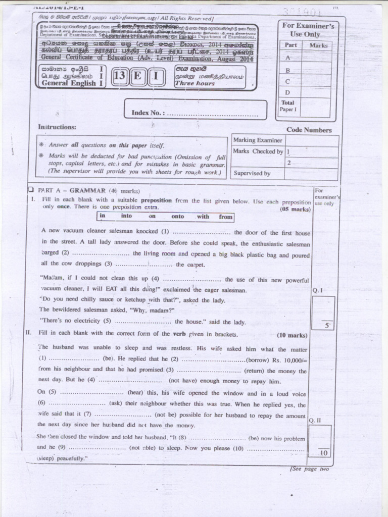 Genaral English 2014 | PDF