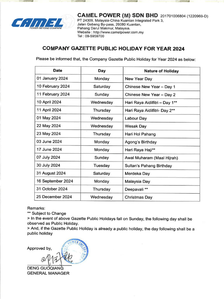 Public Holiday | PDF