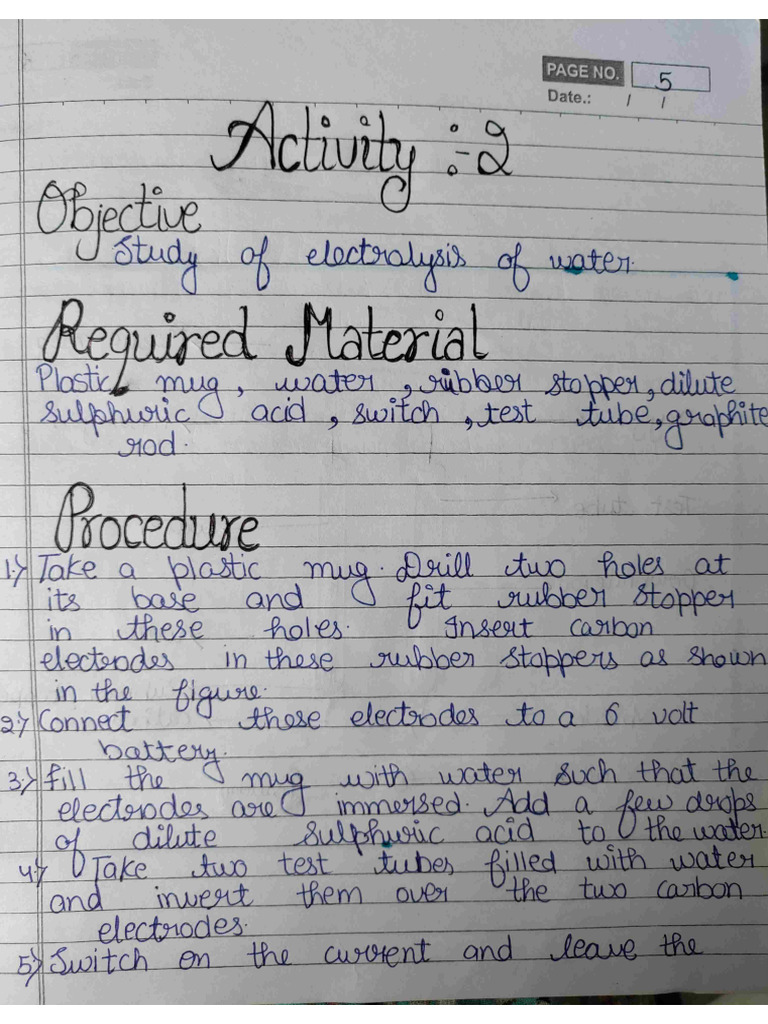 Activity 2. Electrolysis of Water | PDF