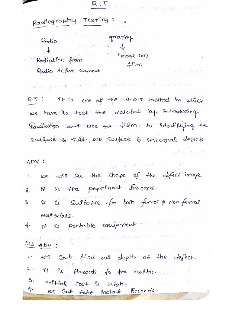Radiographic Test Notes | PDF
