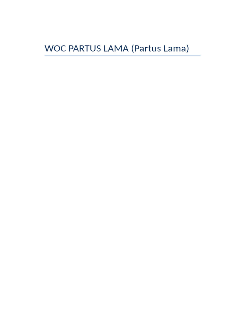 Woc Partus Lama Flowchart | PDF