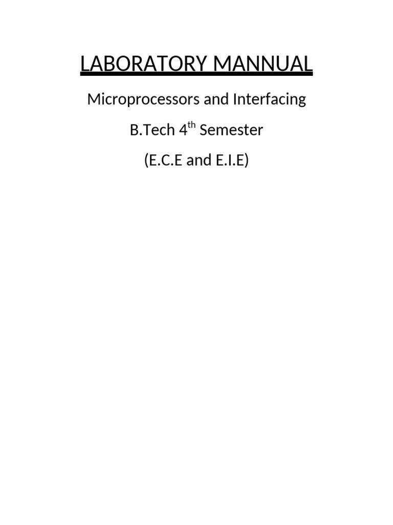 Microprocessor Lab (Ece & Eie) 4th Sem | PDF | Assembly Language | Computer Science