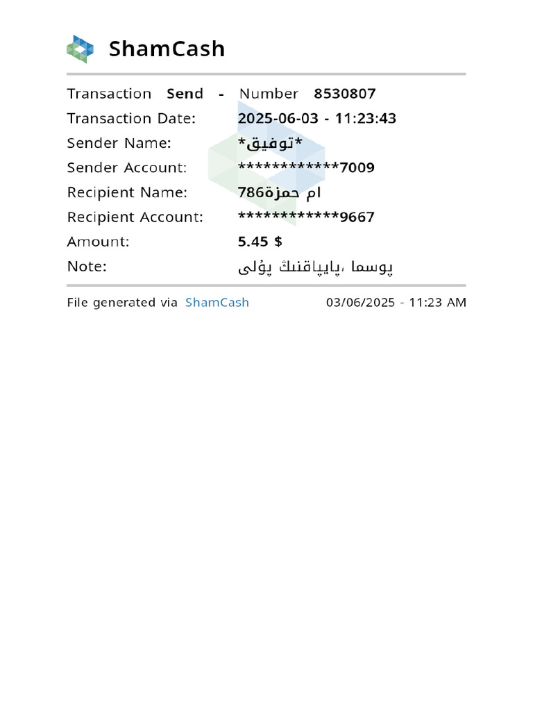 Sham Cash Receipt 20250603 112315 | PDF
