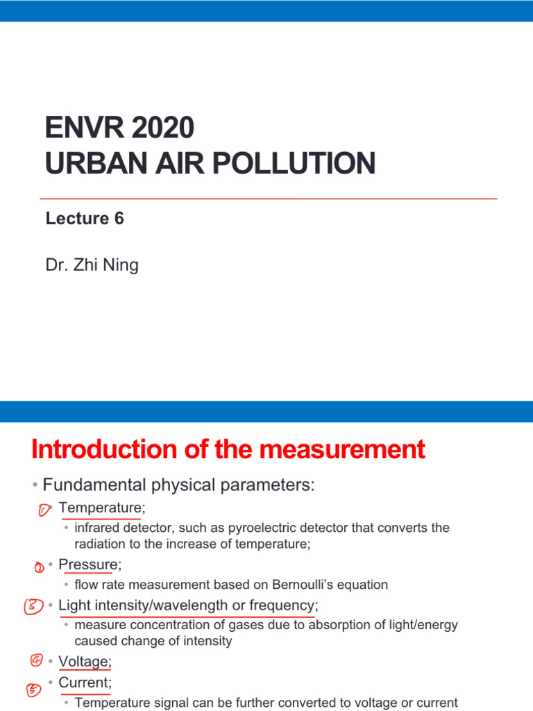 ENVR 2020 Lecture 06 Gas Measurement Methods | PDF