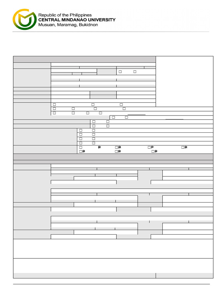 Cmu F 1 Reg 030 Personal History Statement (Filipino Citizen) | PDF