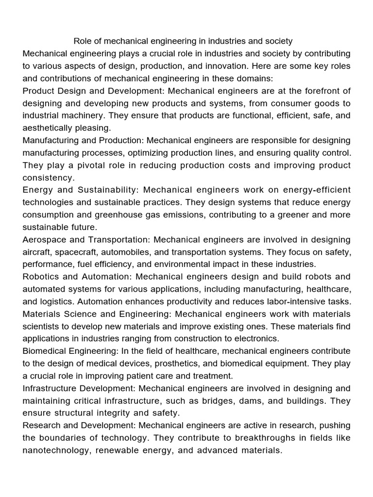 Mechanical Engineering's Impact on Society | PDF | Composite Material ...