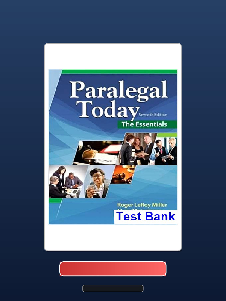 Paralegal Today The Essentials 7th Edition Miller Digital Access | PDF | Multiple Choice | Science