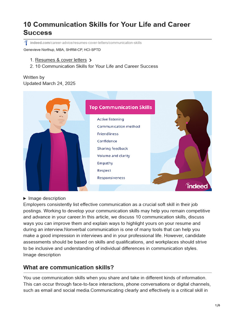 Essential Communication Skills for Careers | PDF | Nonverbal ...