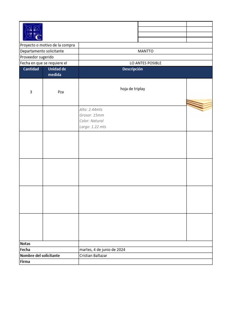 Hoja de Triplay | PDF
