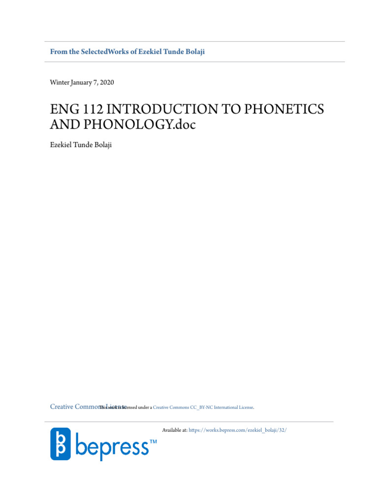 Eng 112 Introduction To Phonetics and Phonology - Stamped | PDF ...