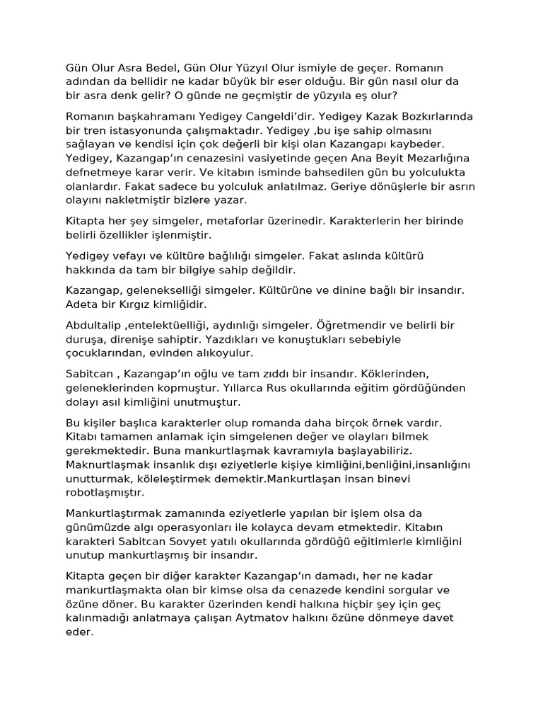 Gün Olur Asra Bedel | PDF