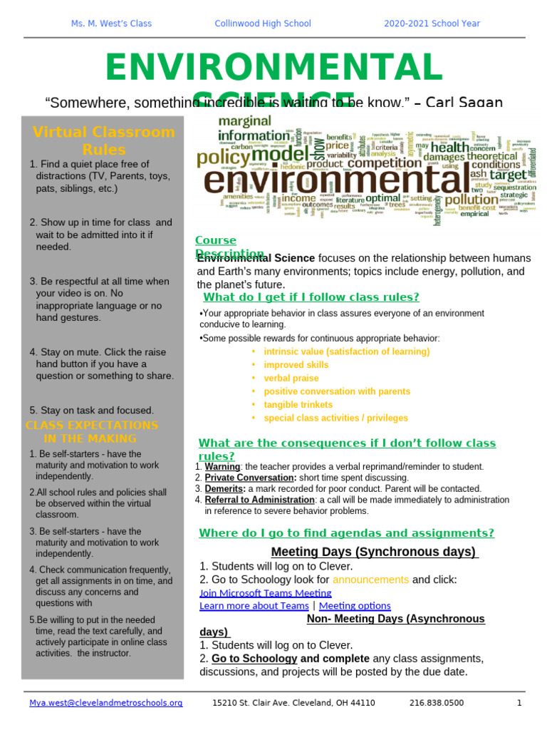 Environmental Science Class Overview | PDF | Educational Technology ...