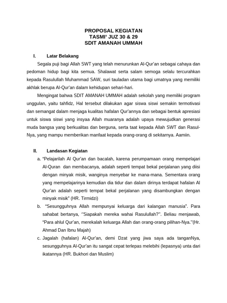 Spanduk Tasmi' Juz 30 SDIT Amanah Ummah | PDF