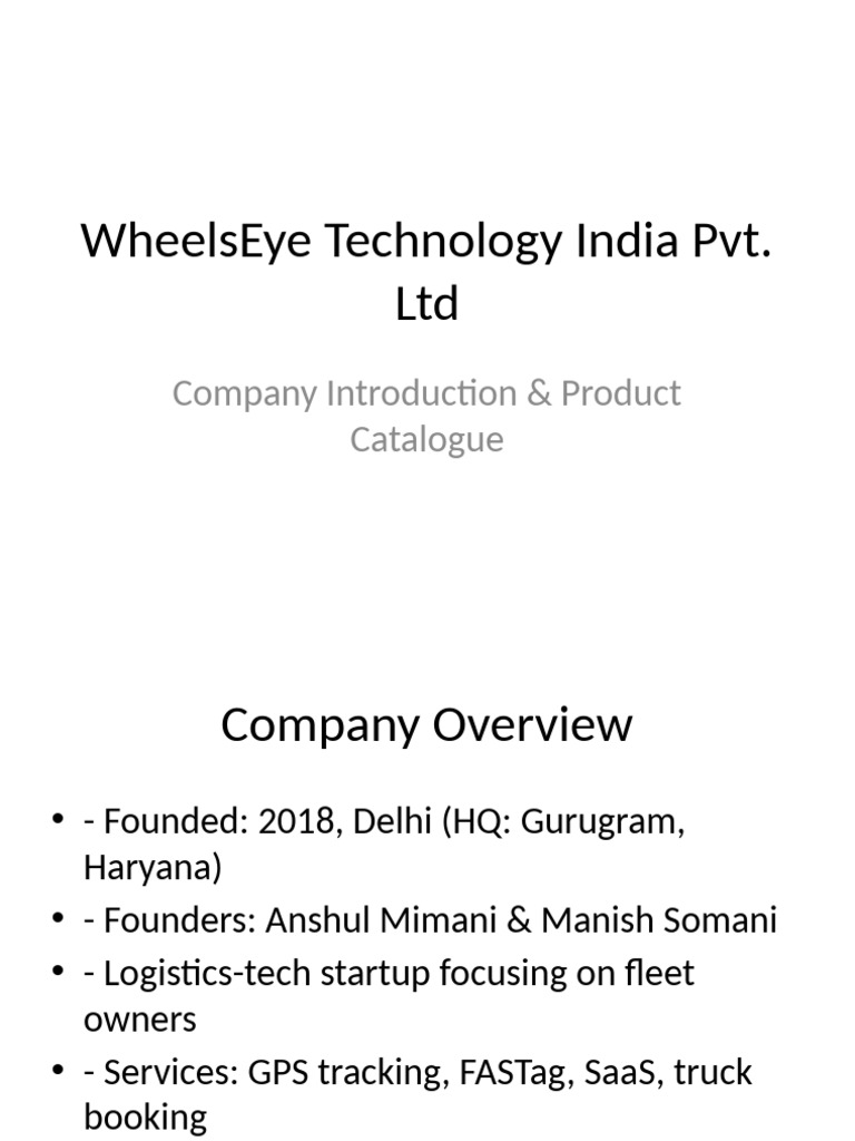 WheelsEye Intro Catalogue | PDF