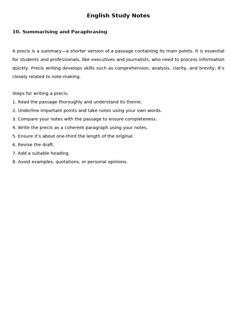 Summarising and Paraphrasing | PDF