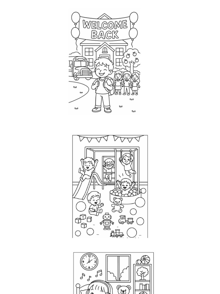 Kids Coloring Pages School and Toys | PDF