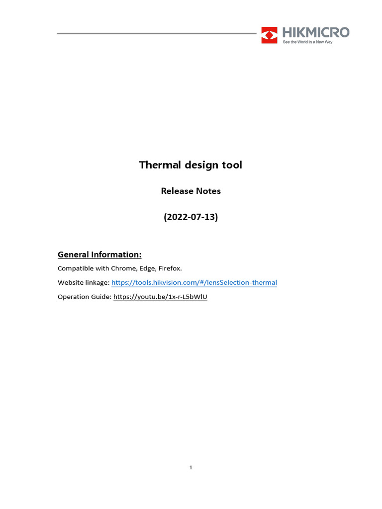 Hikvision Thermal Design Tool Update | PDF | Software | Computing