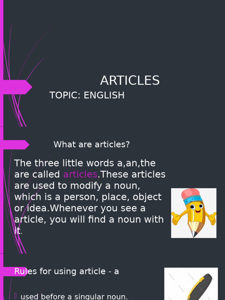 Understanding English Articles | PDF | English Language | Word