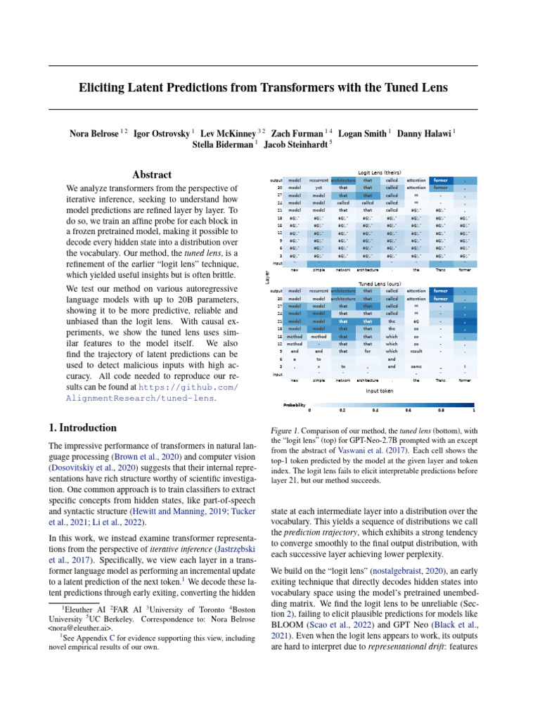 Tuned Lens | PDF | Principal Component Analysis | Applied Mathematics