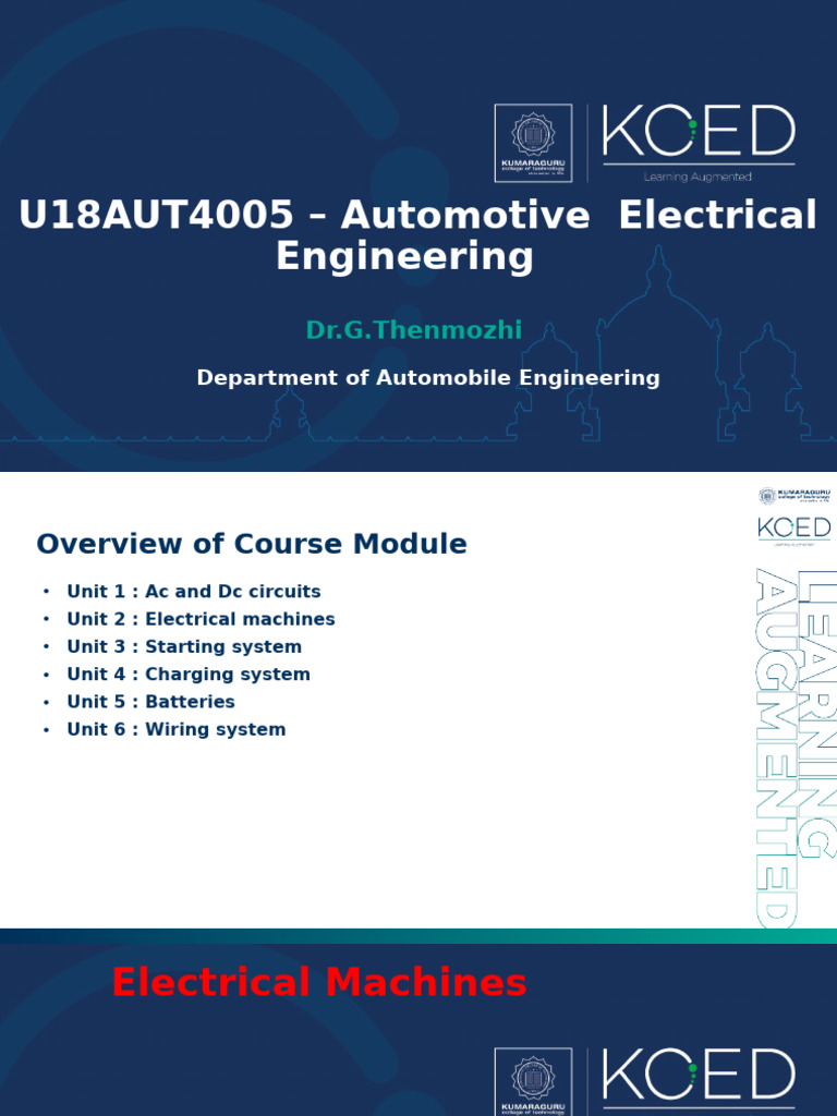 KOED KCT - AEE - Unit II Types of Motors - Induction | PDF | Electric Motor | Electric Power