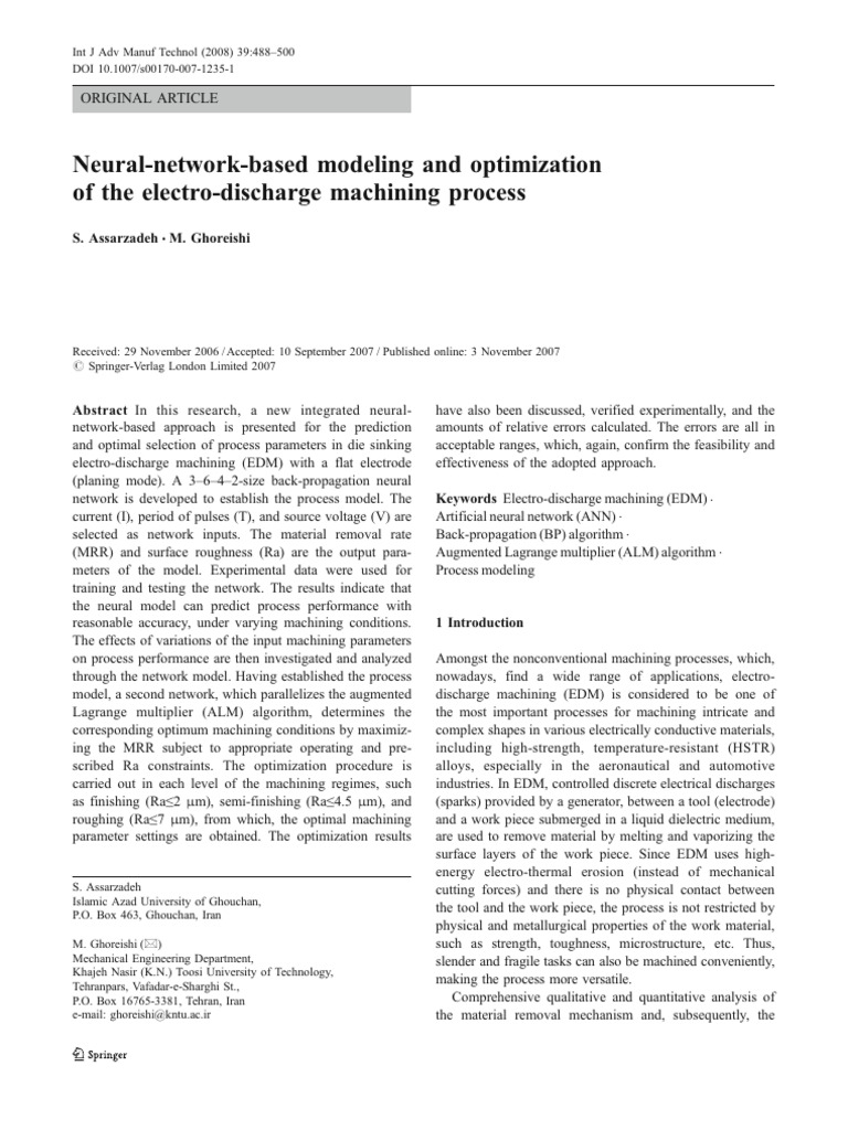 Neural-Network-Based Modeling and Optimizationoftheelectro ...