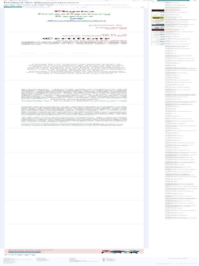 Project On Semiconductors - PDF - Semiconductors - Band Gap | PDF | Band Gap | Semiconductors
