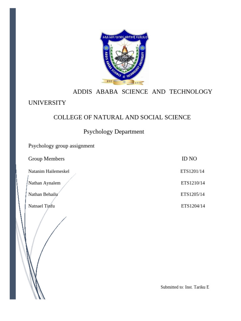 Psychology Assignment (1) Nathanos | PDF | Self Esteem | Stress (Biology)