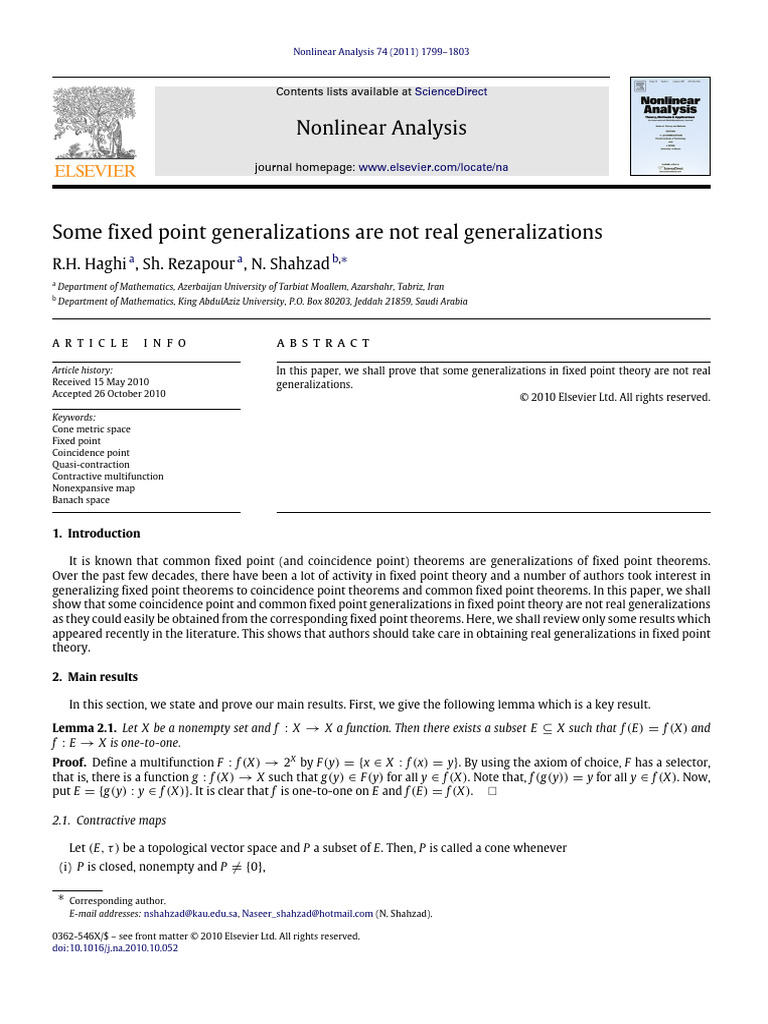 Some Fixed Point Generalizations Are Not | PDF | Norm (Mathematics) | Mathematics