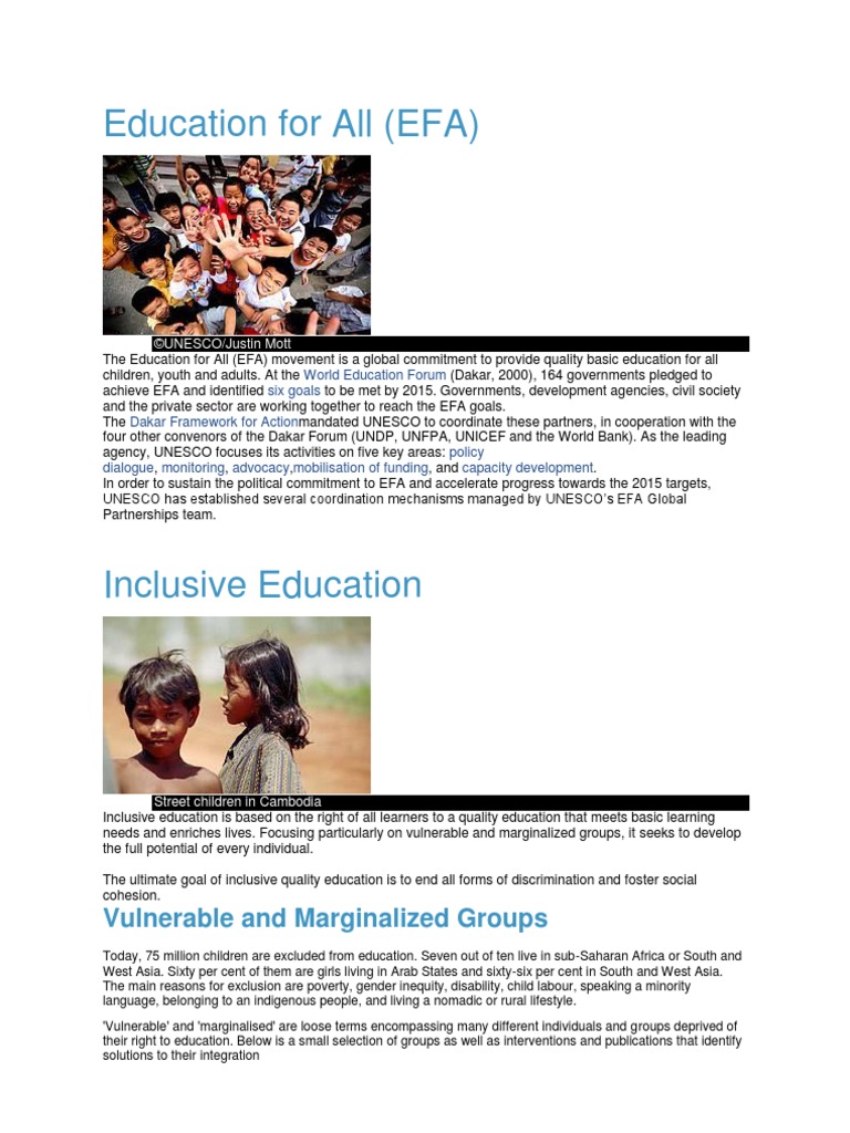 Education For All | PDF | Inclusion (Education) | Special Education