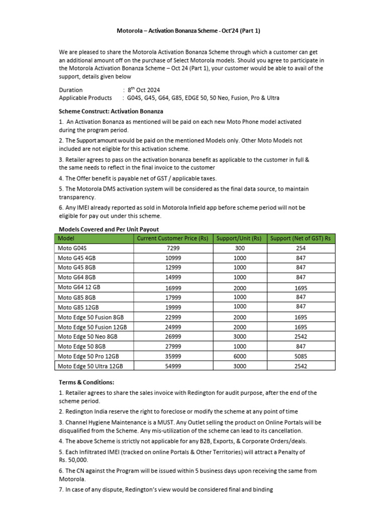 Motorola Activation Scheme - Oct24 (Part1) | PDF