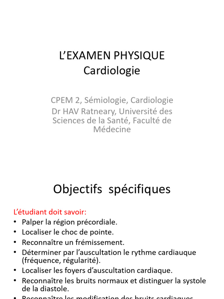 Localisation du choc de pointe cardiaque | PDF | Tension artérielle ...