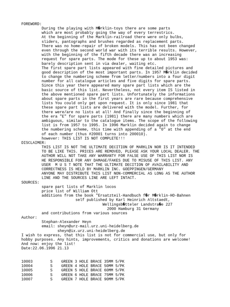 Marklin Parts | PDF | Axle | Truck
