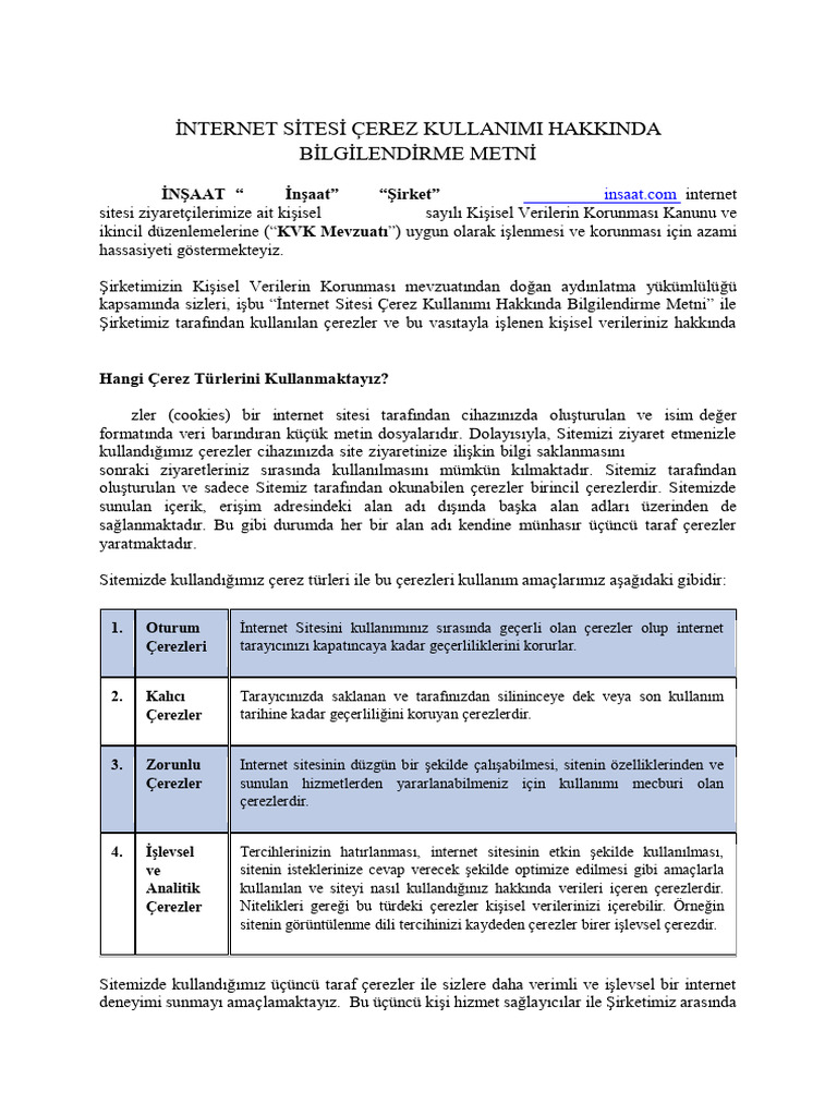Cerez Politikasi | PDF