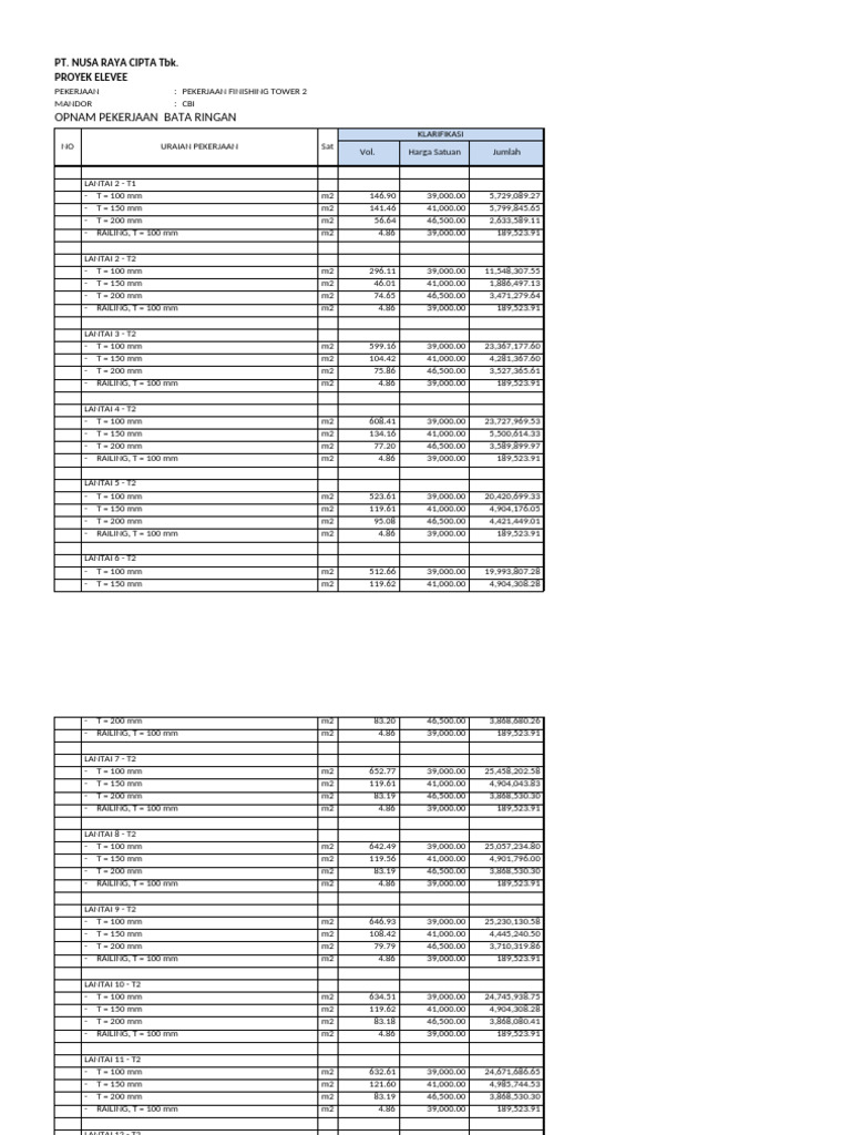 Opnam Elevee 211 Juni (CBI) Tower 2 - 111605 | PDF